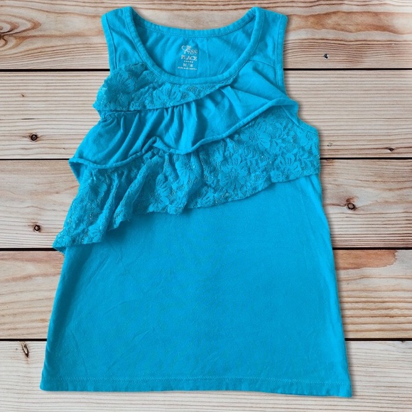 The Children's Place | Shirts & Tops | Tcp Ruffle Frilly Turquoise Tank ...